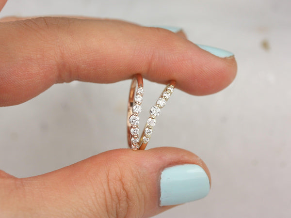 Nova 14kt Gold Diamond Single Prong Crown Nesting Ring | Love & Promise